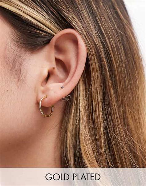 Kingsley Ryan Gold Plated 16mm Hoop Earrings In Gold Asos