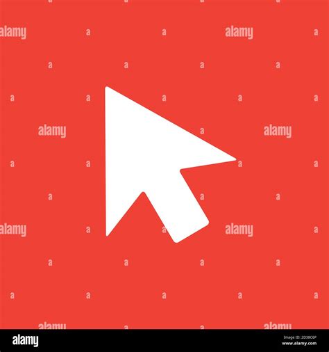 Mouse Cursor Icon On Red Background Red Flat Style Vector Illustration Stock Vector Image Art