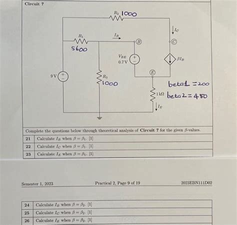 Solved Circuit Complete The Questions Below Through Chegg Com