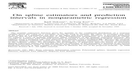 On Spline Estimators And Prediction Intervals In Nonparametric