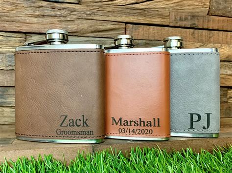 personalized flask for men leather flask personalized engraved flask