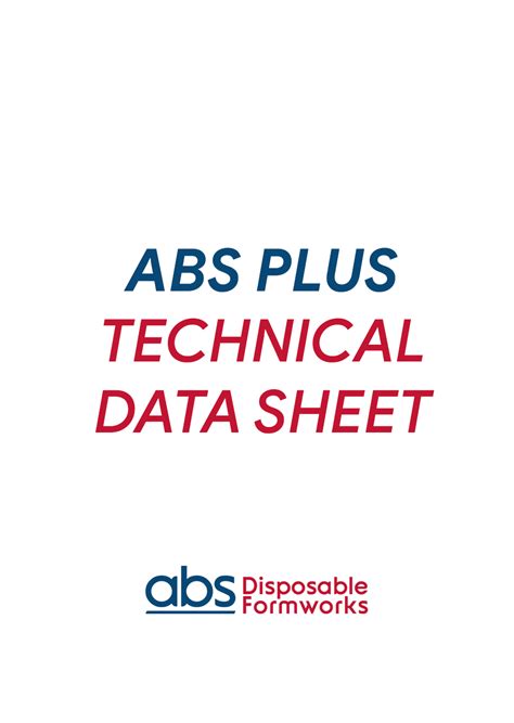 Absplustechnicaldata Sheetcover Abs Disposable Formworks