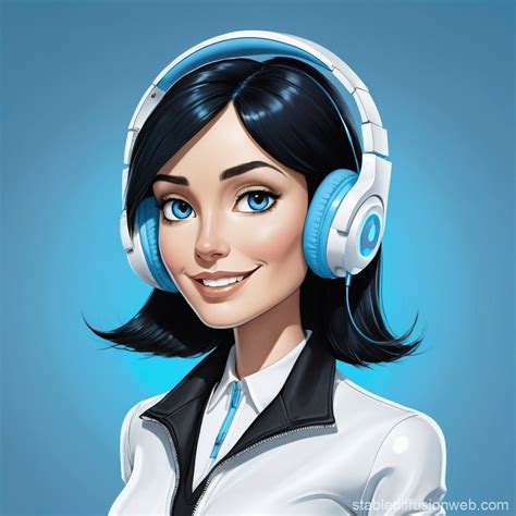 Robot Woman In Blue Background Stable Diffusion Online Robot Woman In Blue Background Stable Diffusion Online