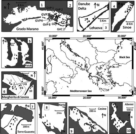 Geographic Location Of The Ten Studied Transitional Aquatic Ecosystems