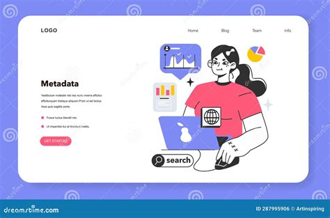Metadata Web Banner Or Landing Page Additional Descriptive Information Stock Illustration