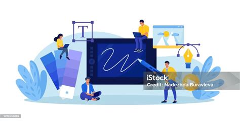 그래픽 디자이너는 디지털 펜과 태블릿을 사용하여 아트웍을 만듭니다 웹 페이지 디자인 작업을 하는 디지털 아티스트 광고 디자이너 또는 일러스트레이터가 장치 화면에 그림을