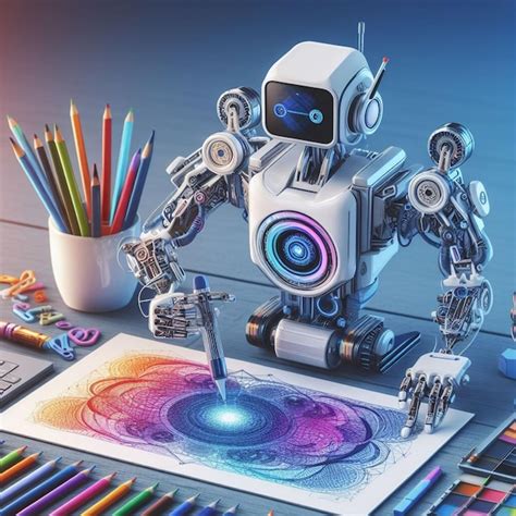 Premium Ai Image Design An Innovative 3d Coloring Robot Digital