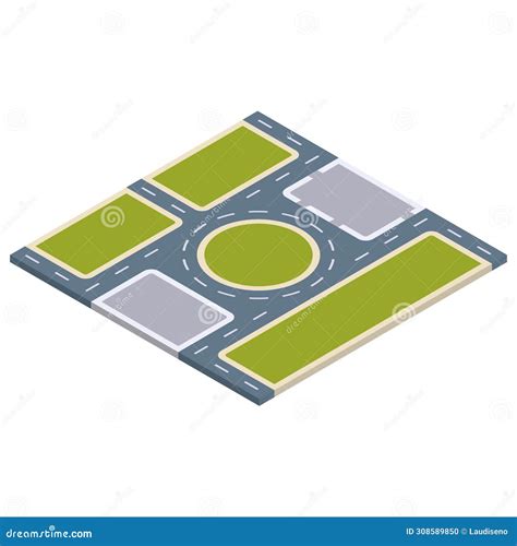 Isometric Empty Street Vector Stock Illustration Illustration Of Isometric Empty 308589850