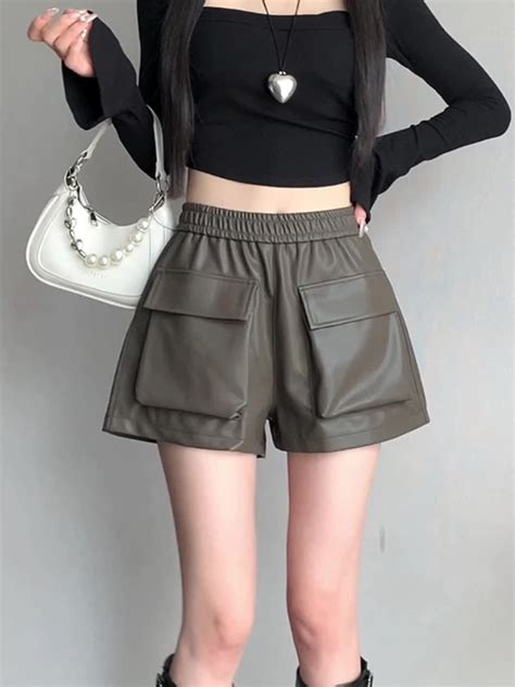 2col가을신상여성반바지 레더카고