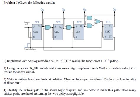 Problem 1 Given The Following Circuit Qc Ffd J Qd