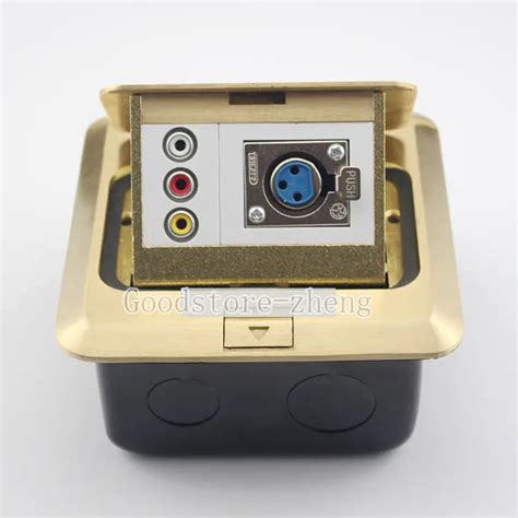 Bronze Pop Up XLR Female RCA AV Floor Panel Ground Outlet Socket Receptacle In Computer Cables