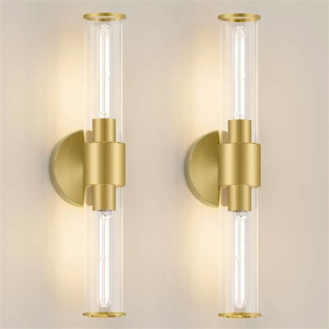 Gold Wall Sconces Set Of 2 Brass Bathroom Sconce Wall