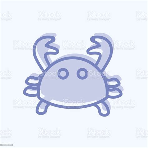 아이콘 게 바다 상징을 위해 적당한 두 가지 톤 스타일 편집 가능한 간단한 디자인 디자인 템플릿 벡터 간단한 기호 그림 갈고리