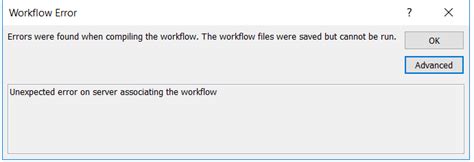 Unexpected Error On Server Associating The Workflow Microsoft Qanda