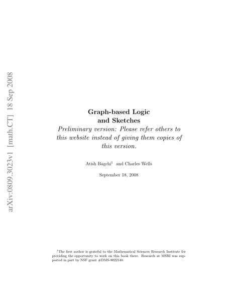 Pdf Graph Based Logic And Sketches