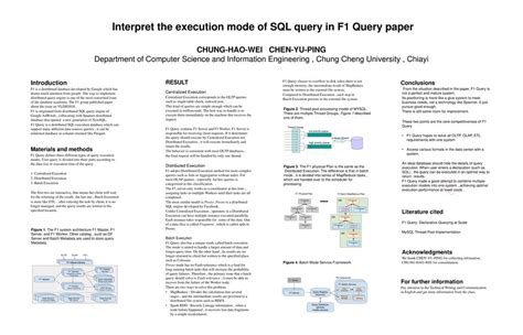 Interpret The Execution Mode Of Sql Query In F1 Query Paper Ppt Download Interpret The Execution Mode Of Sql Query In F1 Query Paper Ppt Download