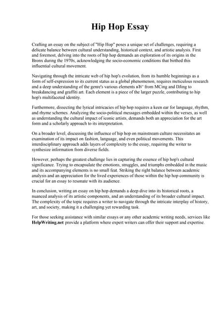 Hip Hop Essaypdf Hip Hop Music Music