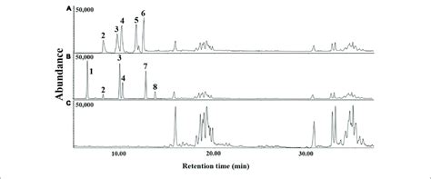 Gc Ms Chromatograms Of Dichloromethane Extracts Of A Niger A And