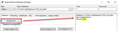 Which Database Version Are We Running Systemweaver