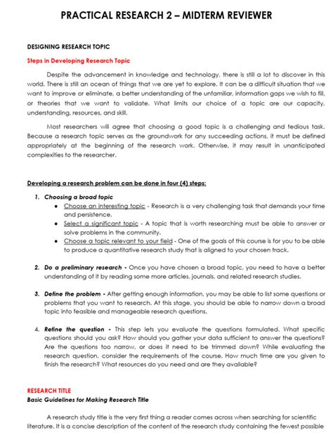 Practical Research 2 Midterm Reviewer Pdf