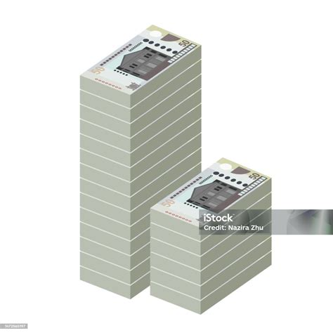 수리남 달러 벡터 그림입니다 수리남 돈 세트 번들 지폐 지폐 50 Srd 플랫 스타일 흰색 배경에 격리 심플한 미니멀 디자인 0명에 대한 스톡 벡터 아트 및 기타 이미지