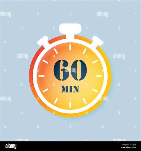 60 Minutes On Stopwatch Icon In Flat Style Clock Face Timer Vector Illustration On Isolated
