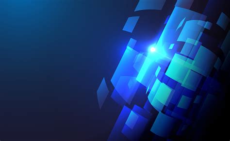 기술 디지털 하이테크 개념 파란색 추상적 배경입니다 디지털 빅 데이터 기술 벡터 일러스트레이션 3차원 형태에 대한 스톡 벡터 아트 및 기타 이미지 Istock