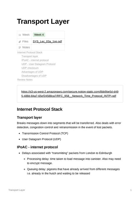 Sys 4 Week 4 Week 4 Lecture 1 And 2 Transport Layer Week Week 4 Files Syslec03a1pp Notes