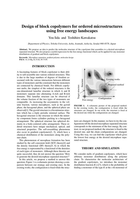 Pdf Design Of Block Copolymers For Ordered Microstructures Using Free Energy Landscapes