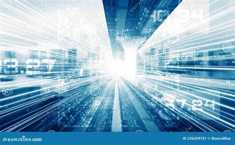 Digital Data Flow On Road In Concept Of Cyber Global Communication And Coding Stock Image