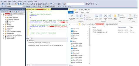 Cannot Copy A Security Certificate File Created From Within Sql Server