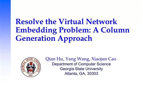 Ppt Resolve The Virtual Network Embedding Problem A Column