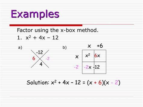 Ppt X Box Factoring Powerpoint Presentation Free Download Id2408113