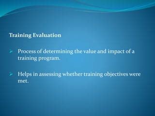 Training Evaluation PPT Training Evaluation PPTTraining Evaluation PPT Pptx