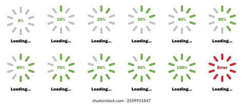 Loading Progress Bar Icon Green Color Stock Vector Royalty Free