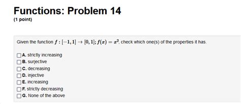 Solved Functions Problem Point Given The Function F Chegg Com