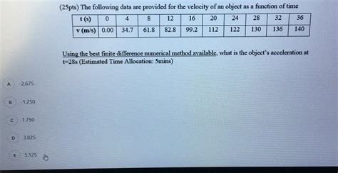 solved 25pts the following data are provided for the