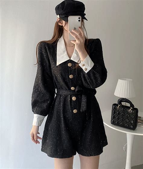 퀄리티보장트위드 미니 점프수트 트위드점프슈트 하객룩 오피스룩