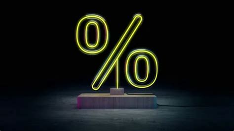Neon Percent Sign With Illumination On A Stock Video Pond5