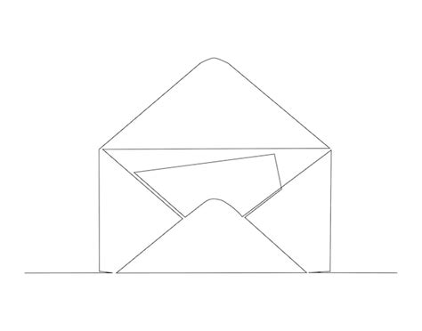 Непрерывный рисунок письма в конверте на одной линии одна линия бумажного конверта электронная
