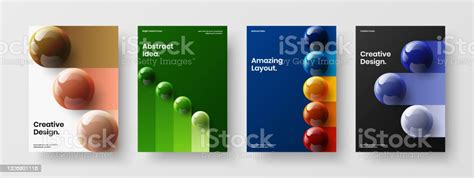 원래 3d 공 엽서 개념 번들 클린 소책자 벡터 디자인 일러스트 컬렉션 A4 용지에 대한 스톡 벡터 아트 및 기타 이미지 A4 용지 개념 개체 그룹 Istock