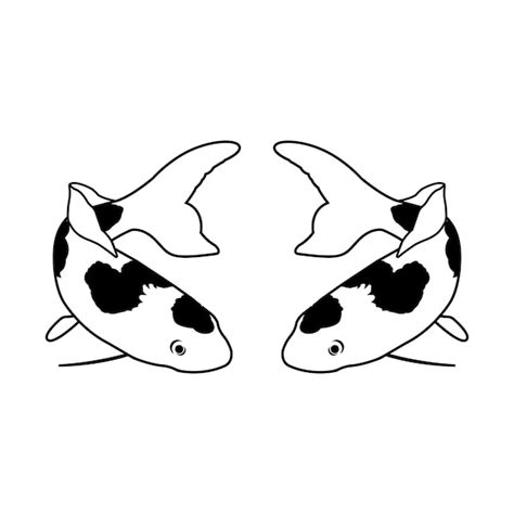 잉어 물고기 아이콘 프리미엄 벡터