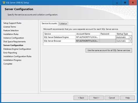 installation de microsoft sql server 2008 database engine