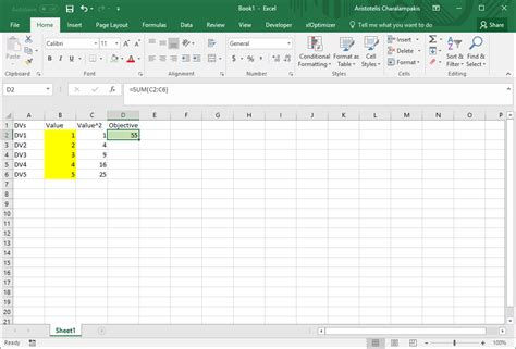Sphere Function Pure Excel