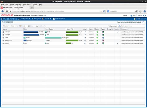 Enterprise Manager Database Express Oracle Database 12c Release 1 121