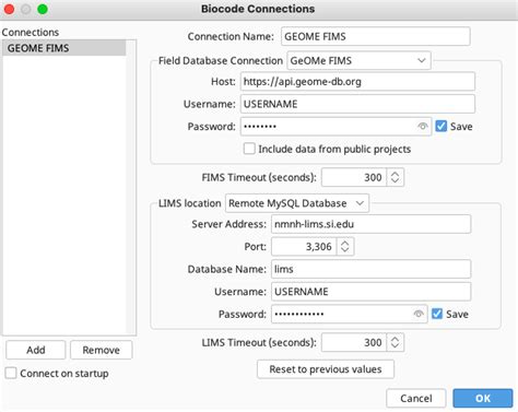 connecting with the biocode plugin — si barcode network informatics
