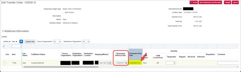 Api Or Update Of Scheduleshipdate On Transfer Order From The Front