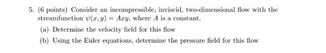 solved consider an incompressible inviscid two dimensional