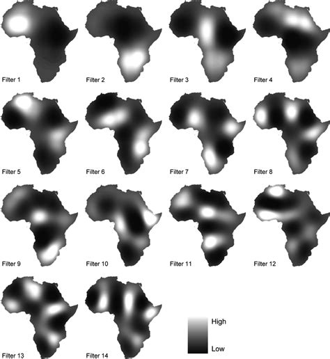 Figure S4 The Geographic Patterns Of The 14 Spatial Filters Showing Download Scientific