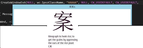 Winapi Createwindowexa Interprets A Regular String As Unicode Showing Chinese Characters In